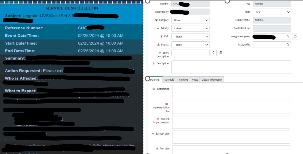 Auto-Populate Change Management Fields from an inb... - ServiceNow Community